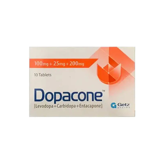 DOPACONE TABLETS 100MG+25MG+200MG 1X10S | Meri Pharmacy