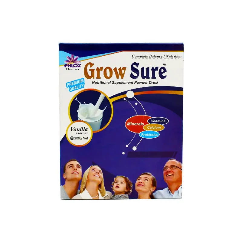GROW SURE VANILLA POWDER 200GRAM 1S | Meri Pharmacy