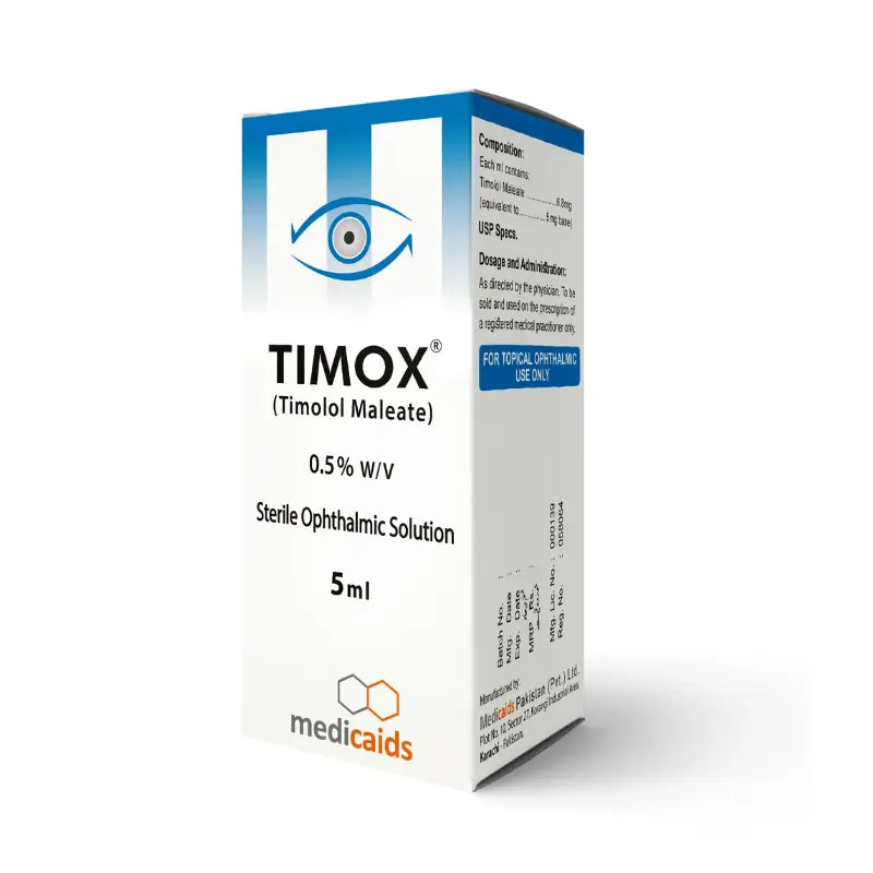 TIMOX OPHTHALMIC SOLUTION 5ML 1S | Meri Pharmacy