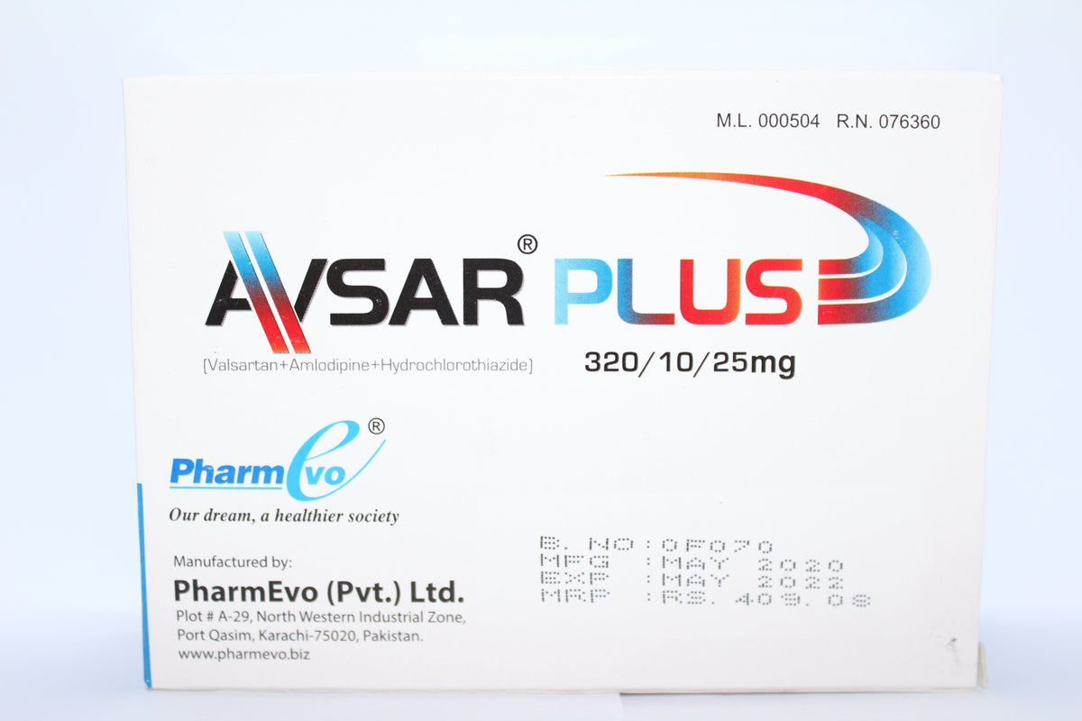 AVSAR PLUS 160/5/25MG 4X7S — Meri Pharmacy